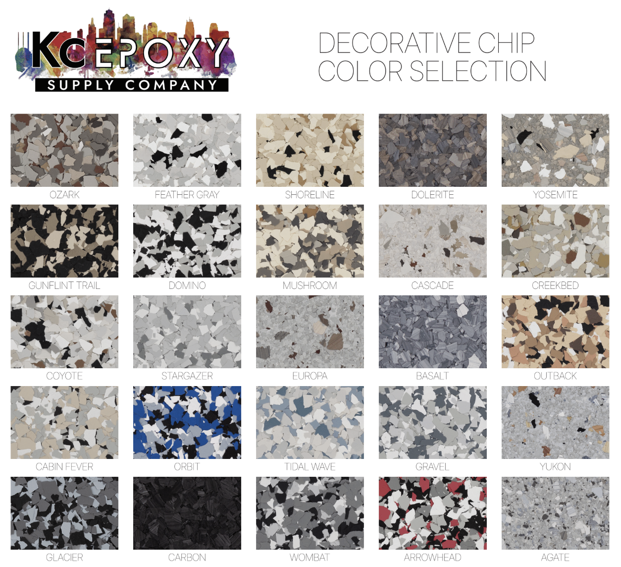 Color Charts - KC Epoxy Supply